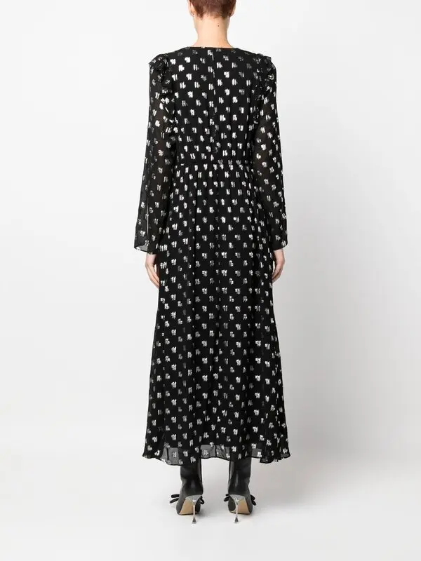 Karl Lagerfeld Metallic Monogram-print Maxi Dress