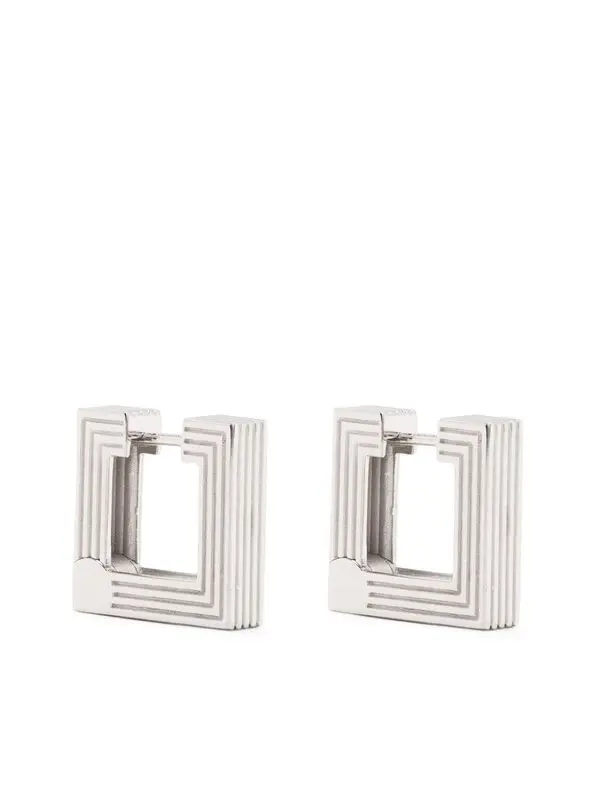 IVI Aurelia Square Hoop Earrings - Silver