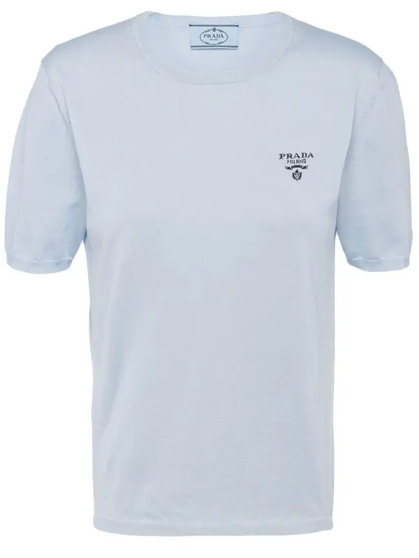Prada Logo-intarsia Short-sleeve Jumper