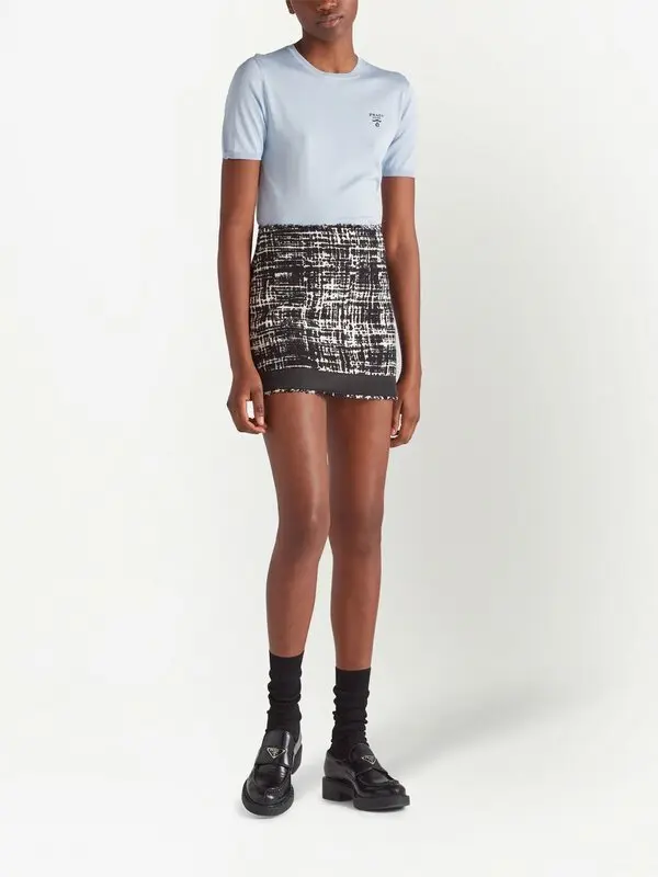 Prada Logo-intarsia Short-sleeve Jumper