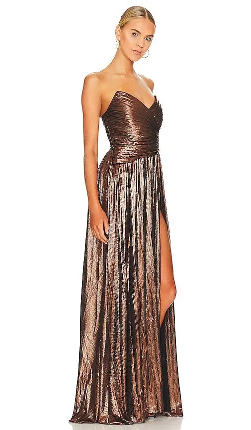 Retrofete Waldorf Metallic Dress - Coffee Bean
