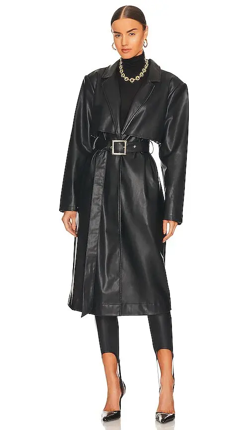 WeWoreWhat Faux Leather Trench Coat