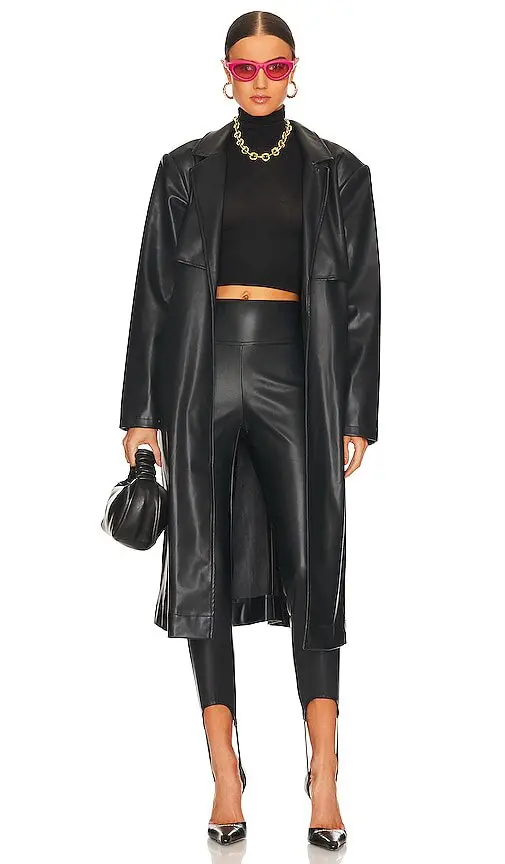 WeWoreWhat Faux Leather Trench Coat