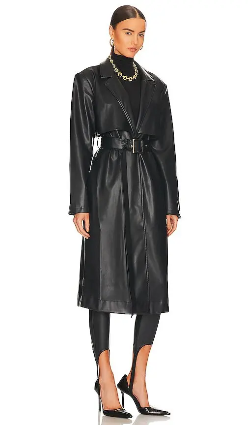 WeWoreWhat Faux Leather Trench Coat