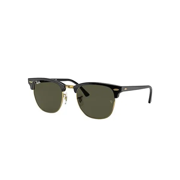 Ray-ban Clubmaster Flash Lenses Sunglasses - Black On Gold