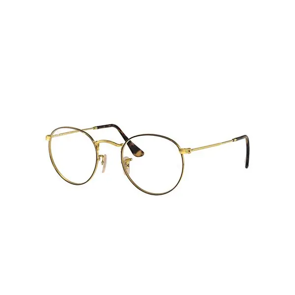 Ray-ban Round Metal Optics Eyeglasses Frame - Gold