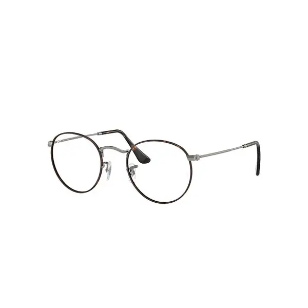 Ray-ban Round Metal Optics Eyeglasses Frame Clear Lenses - Gunmetal
