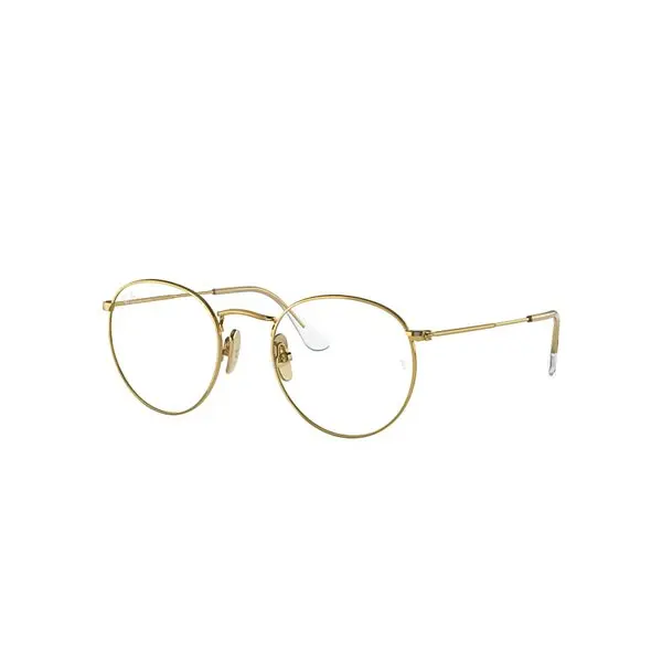 Ray-ban Round Titanium Eyeglasses Frame - Gold