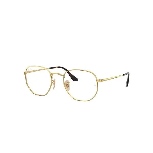 Ray-ban Hexagonal Optics Eyeglasses Frame Clear Lenses - Arista Gold