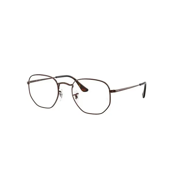 Ray-ban Hexagonal Optics Eyeglasses Frame Clear Lenses - Brown