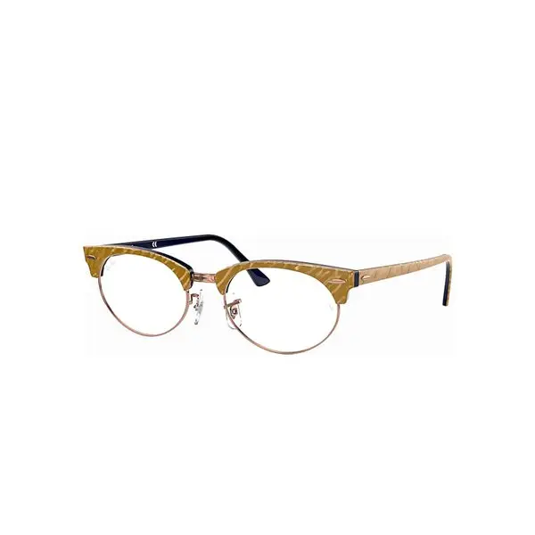 Ray-ban Clubmaster Oval Optics Eyeglasses Frame - Wrinkled Beige