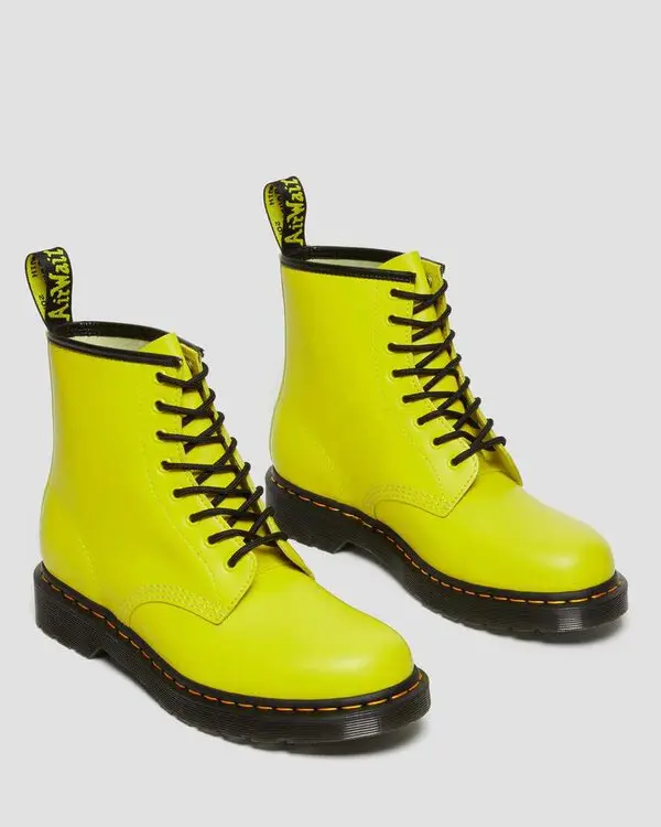 Dr. Martens 1460 Smooth Leather Lace Up Boots In Yellow - 40 