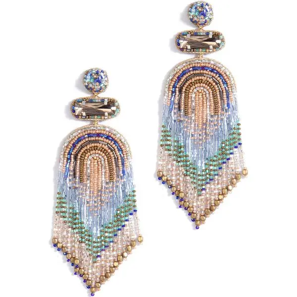 Deepa Gurnani Ishani Beaded Drop Earrings - Blue