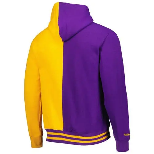 Mitchell & Ness Gold Los Angeles Lakers Hardwood Classics Split Pullover Hoodie
