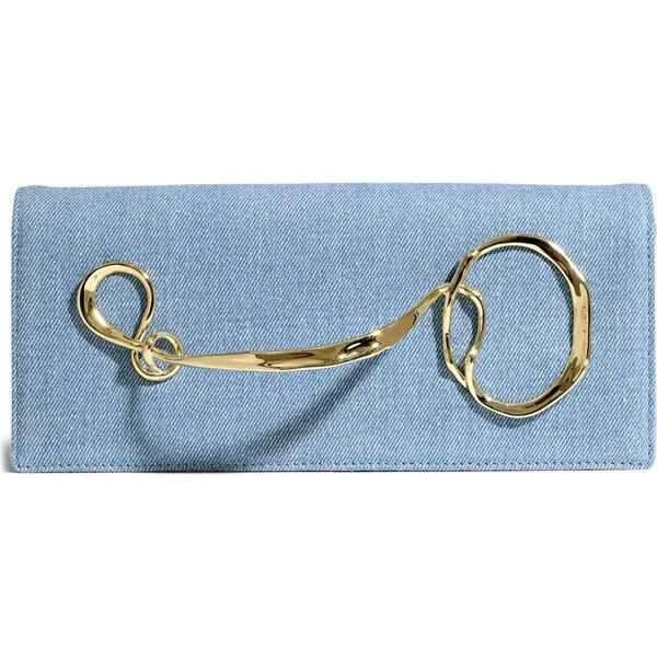 Alexis Bittar Twisted Side Handle Leather Clutch - Chambray