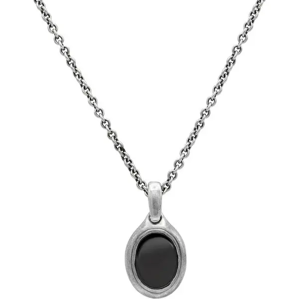 John Varvatos Artisan Hematite Pendant Necklace - Silver