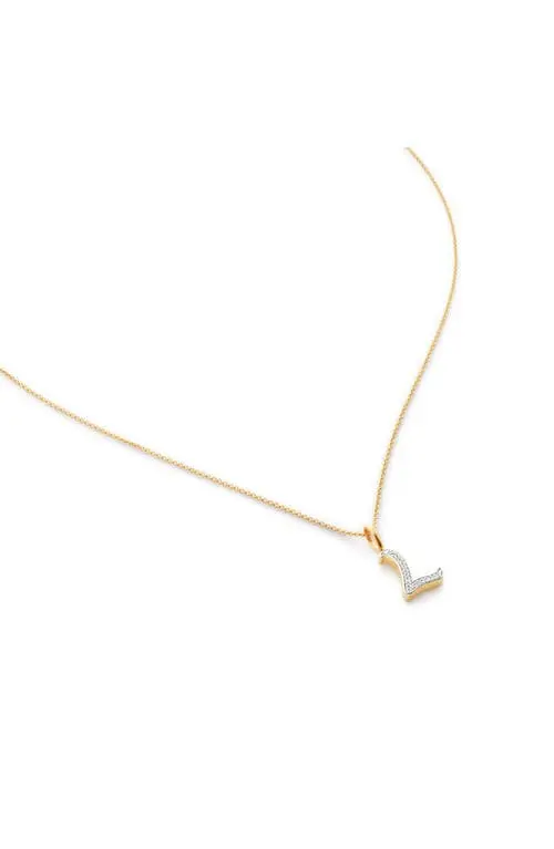Monica Vinader Diamond Alphabet Pendant Necklace - Yellow Gold