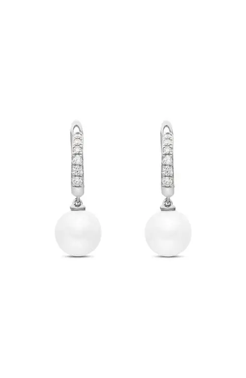 David Yurman Pearl And Pavé Drop Earrings - Sterling Silver