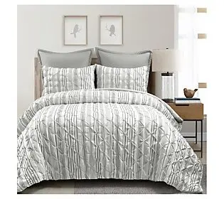 LUSH DECOR Ravello Pintuck Stripe Comforter 5-p Iece Set F/qn - One-color