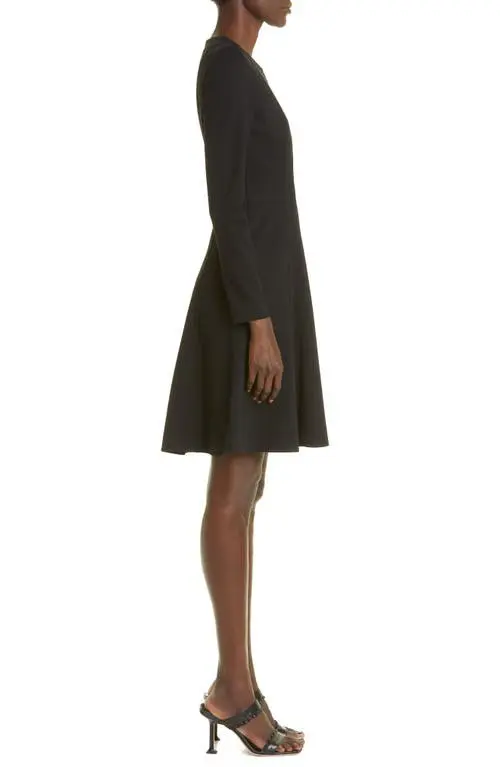 Akris Elements Long Sleeve Jersey Fit & Flare Dress