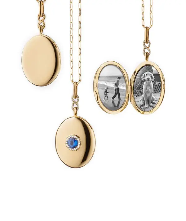 Monica Rich Kosann Sapphire Infinity Locket Necklace