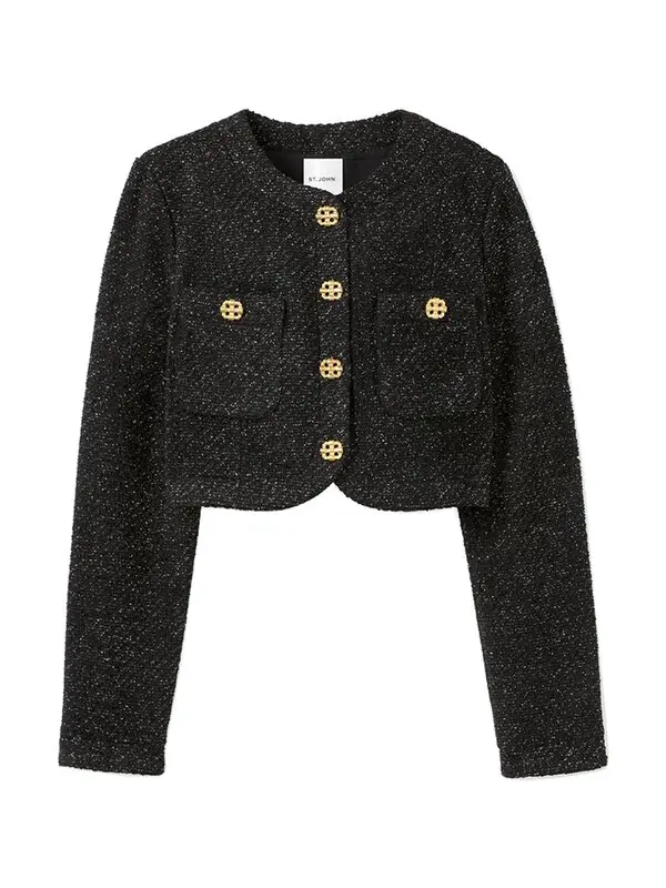 St. John Metallic Tweed Short Jacket