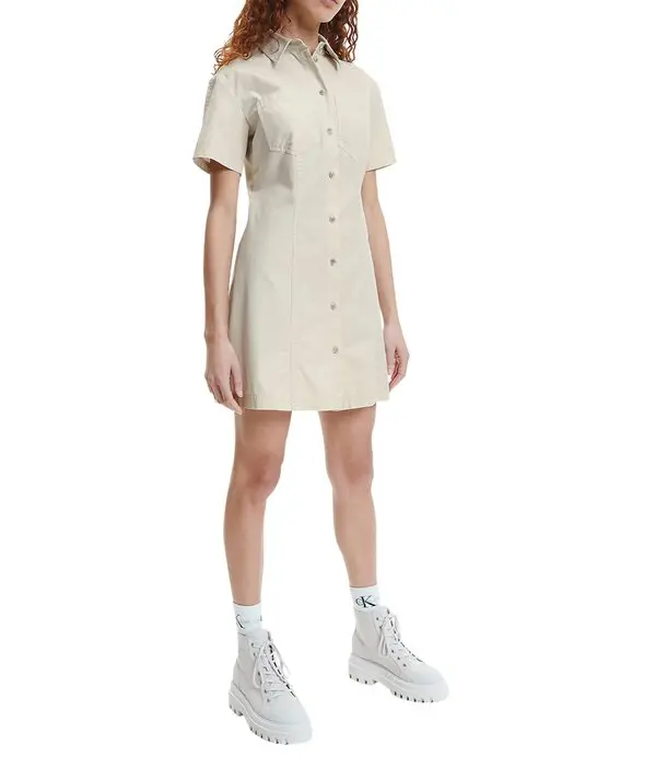 Calvin Klein Twill Mini Shirt Dress