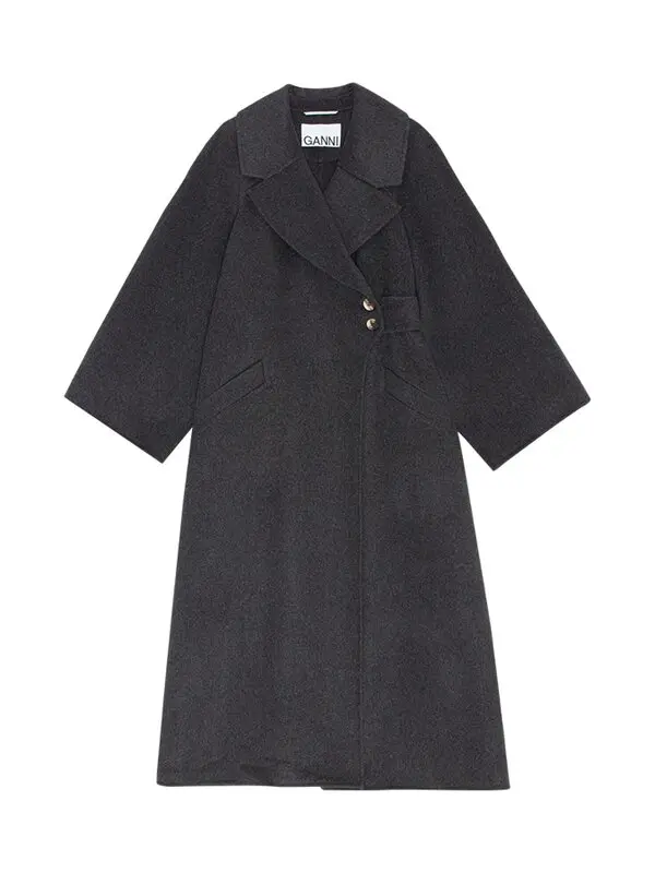 GANNI Long Wool Coat