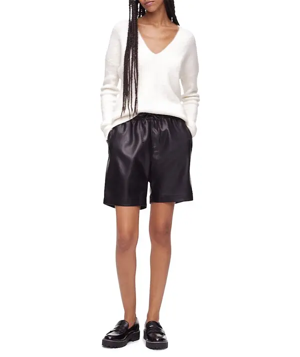 Calvin Klein Faux Leather Drawstring Shorts
