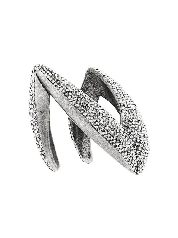 Saint Laurent - CRYSTAL-EMBELLISHED CHEVRON CUFF BRACELET