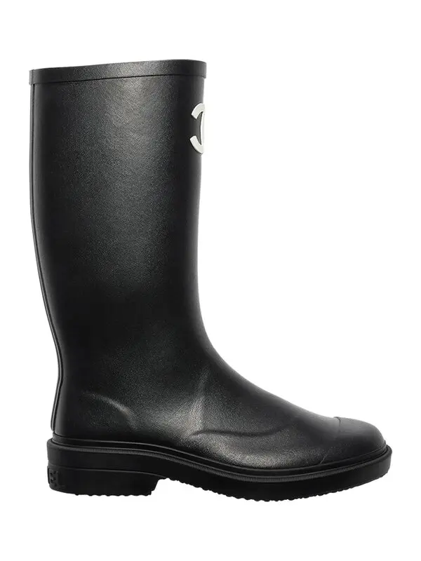 Chanel High Boots Caoutchouc Black