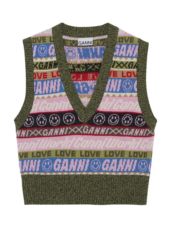 GANNI Graphic V-neck Vest