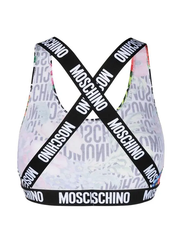 Moschino Logo Print Sports Bra
