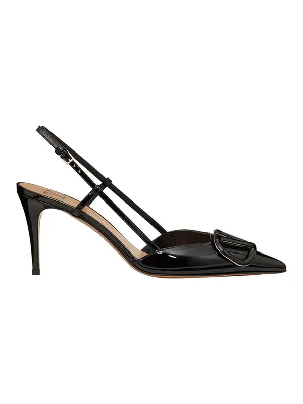 Valentino Garavani Vlogo Signature Patent Leather Slingback Pump