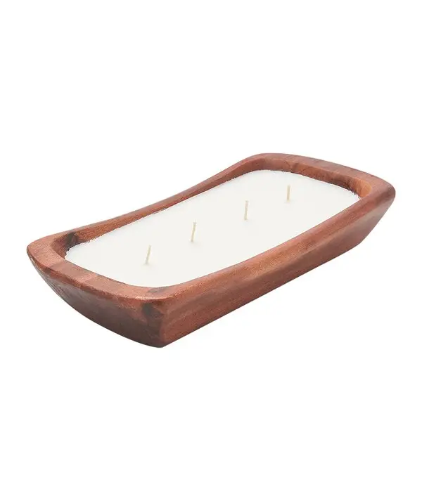 Lightscapes - 18-oz 4-Wick Filled Wooden Bowl Candle