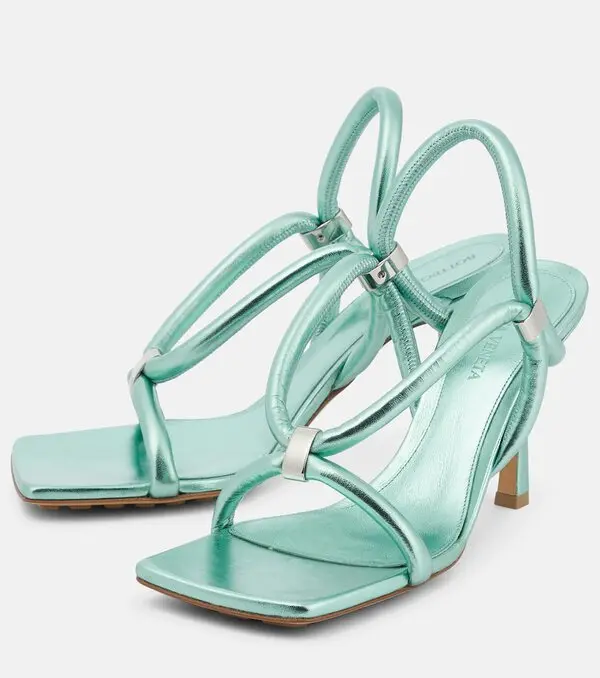 Bottega Veneta Stretch Metallic Leather Sandals