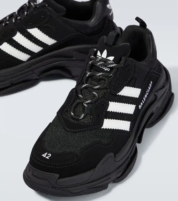 Balenciaga X Adidas Triple S Sneakers In Black - 40% Off