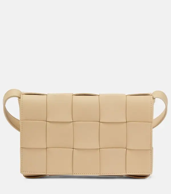 Bottega Veneta Cassette Leather Shoulder Bag - Beige
