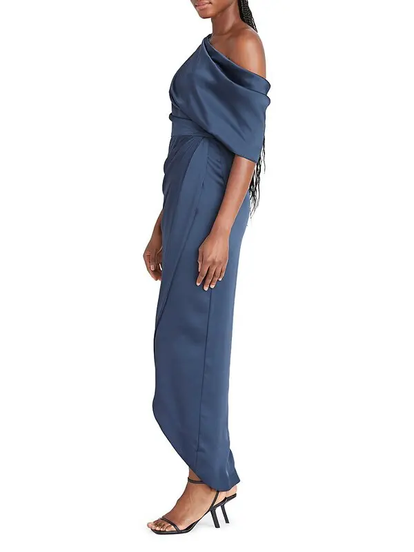 Theia Rayna One-shoulder Gown - Odyssey Grey