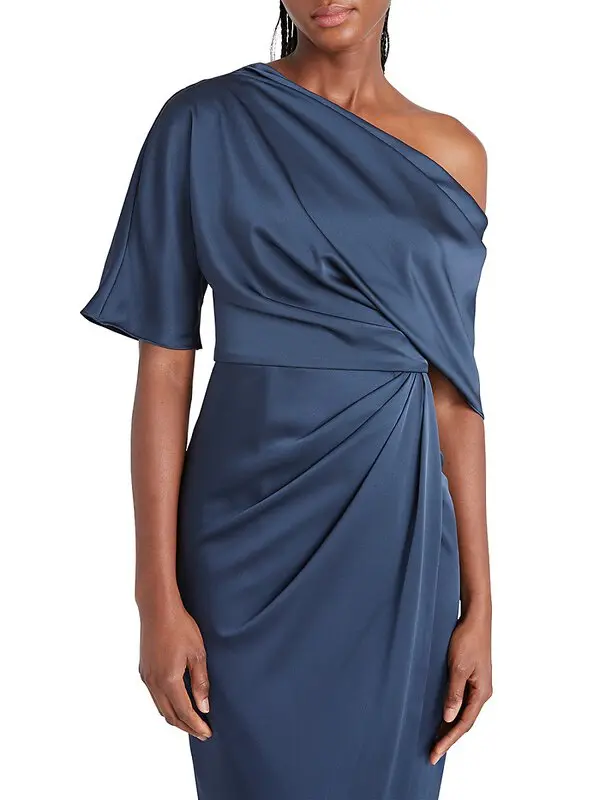 Theia Rayna One-shoulder Gown - Odyssey Grey