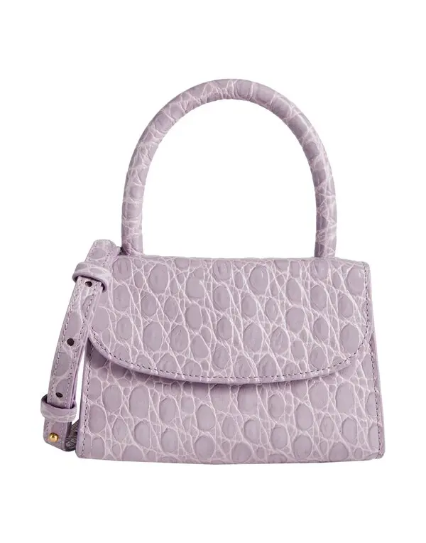 By Far Handbag In Crocodile Embossed Leather - Grey