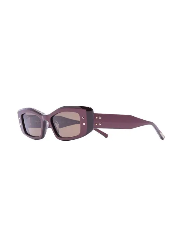 Valentino Garavani Rectangular Frame Sunglasses - Red