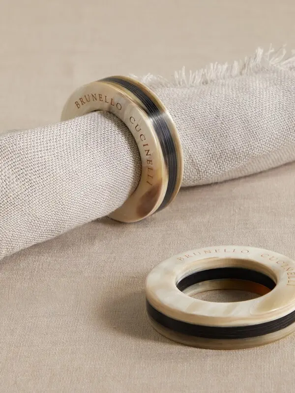 Brunello Cucinelli Set Of Two Horn Napkin Holders - Gray
