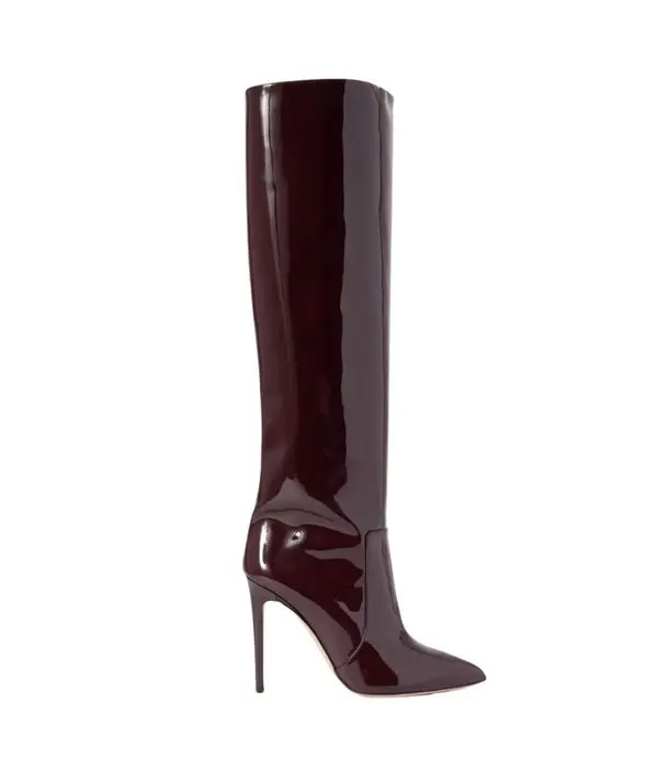 Paris Texas Stiletto Patent-leather Knee Boots - Burgundy