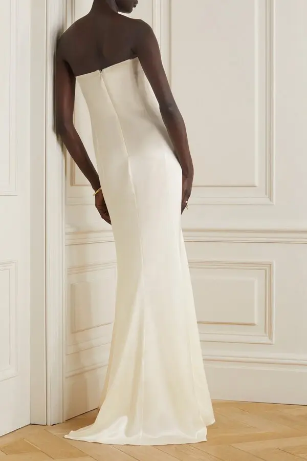 Saint Laurent Strapless Silk-satin Gown