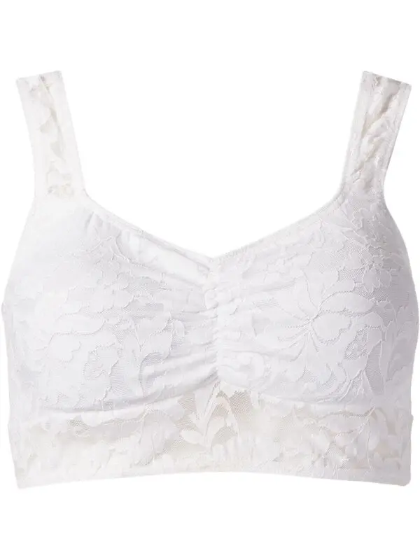AMIR SLAMA Lace-design T-shirt Bra - White