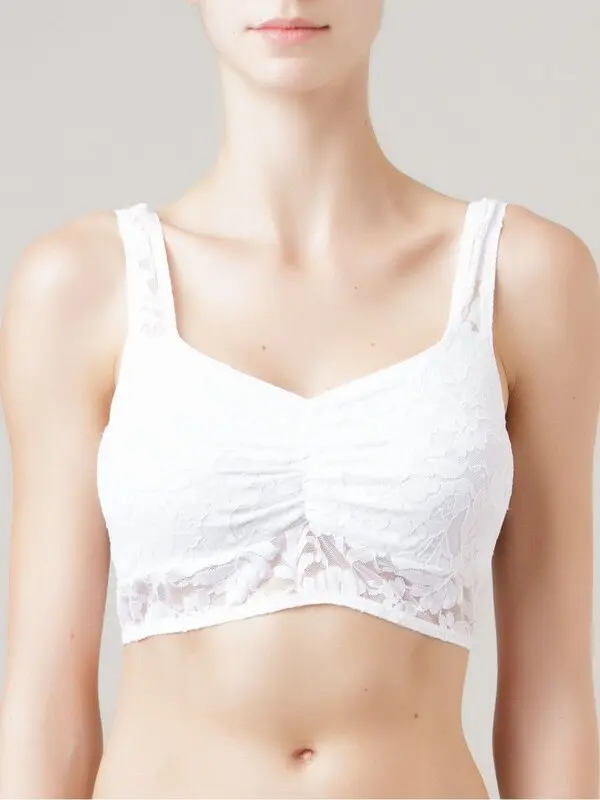 AMIR SLAMA Lace-design T-shirt Bra - White