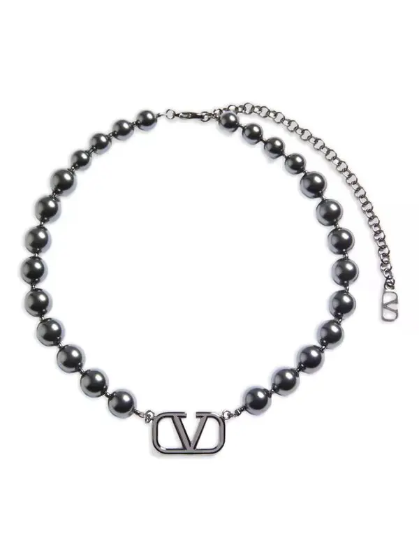 Valentino Garavani Vlogo Signature Pearl Choker - Silver