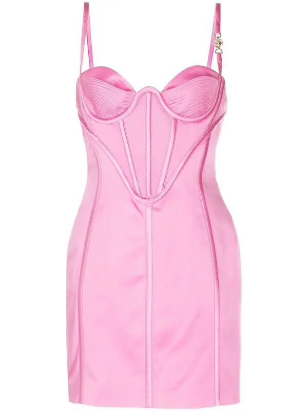 Versace Medusa Corset Mini Dress - Pink