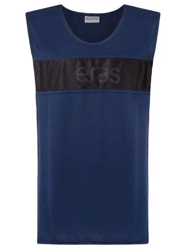 AMIR SLAMA X Erasmo Logo Tank T-shirt - Blue